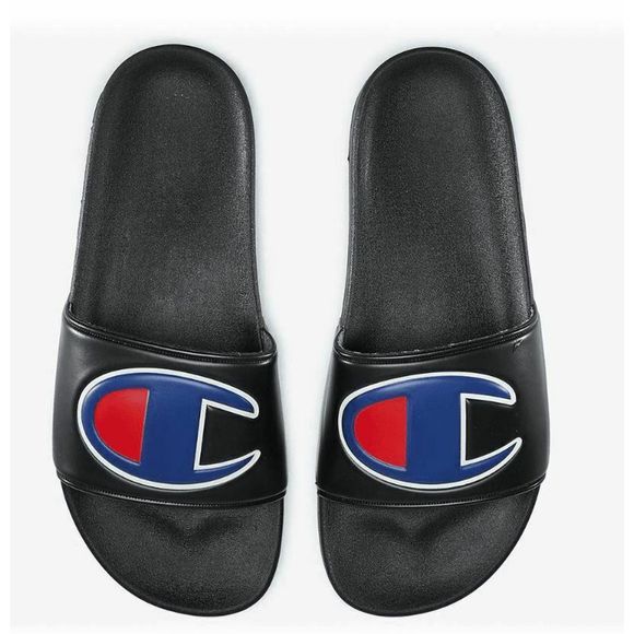 Champion | Shoes | Champion Slides Ipo Black Red Blue New In Box | Poshmark